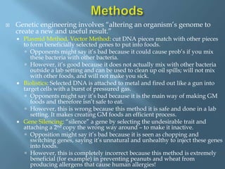 Genetic Modification In Foods | PPTX | Agriculture | Industries