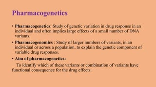 Pharmacological implications of genetic polymorphism and ...