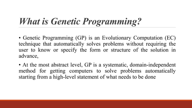 Genetic programming | PPTX