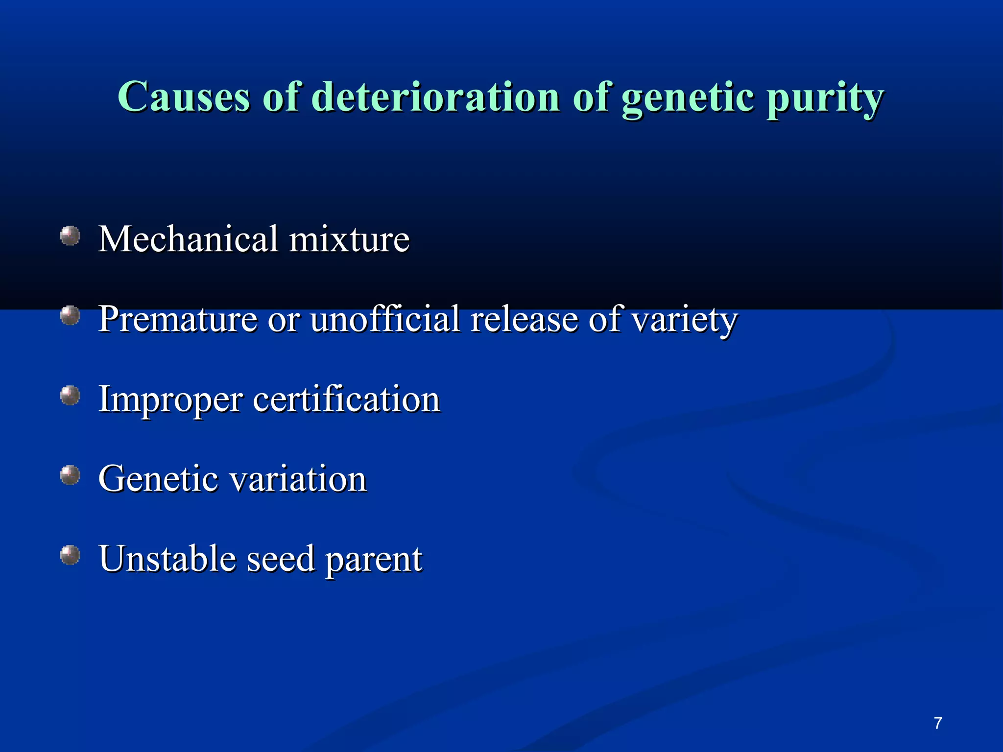 Genetic purity testing | PPT