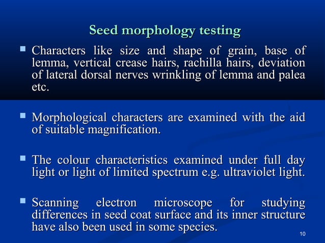 Genetic purity testing | PPT | Genetics | Science