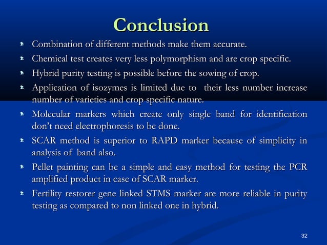 Genetic purity testing | PPT | Genetics | Science