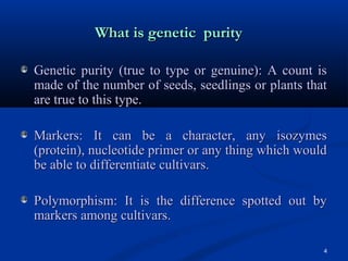 Genetic purity testing | PPT