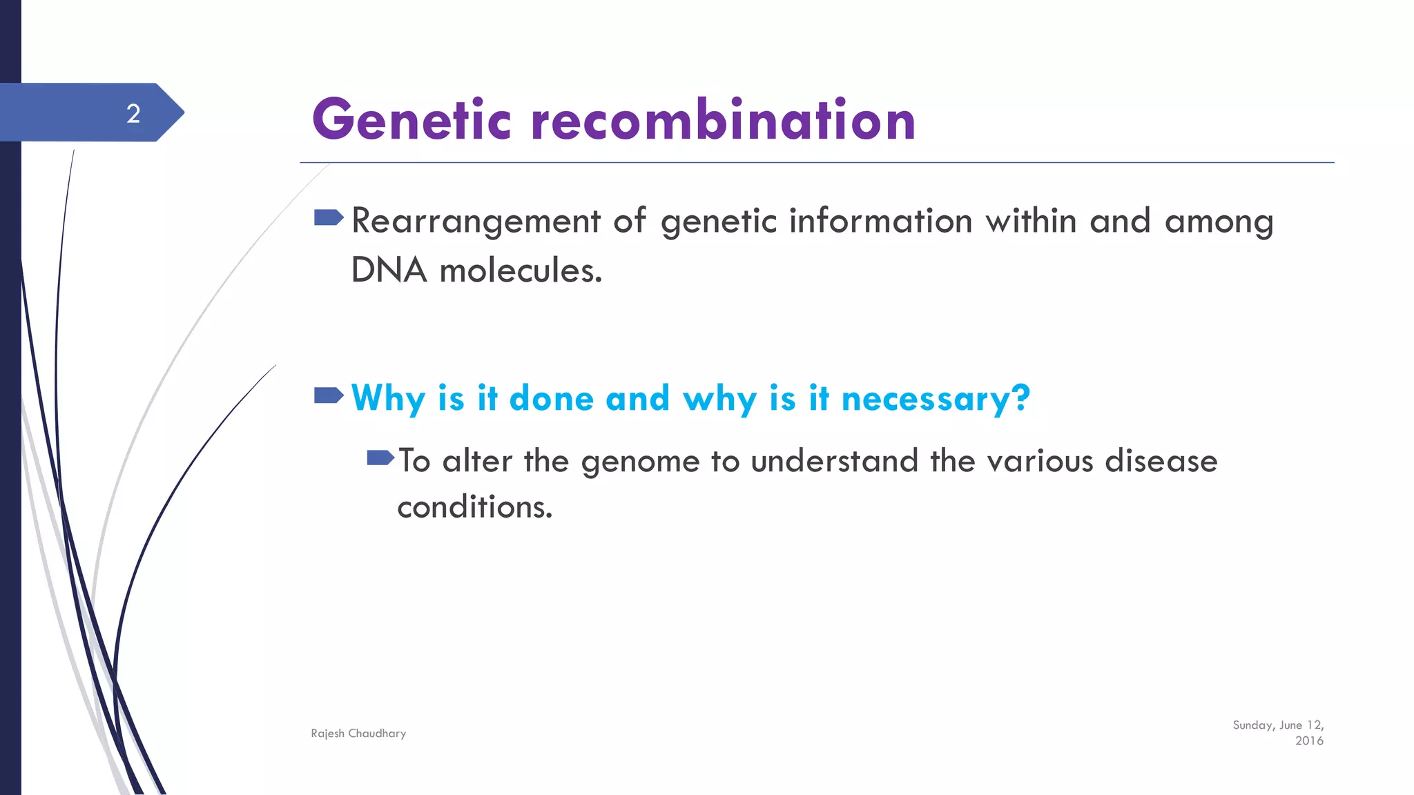 Genetic recombination mechanism | PDF