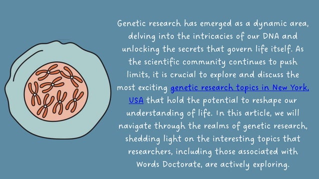 Genetic Research Topics in New York, USA..pptx