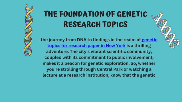 Genetic Research Topics in New York, USA..pptx
