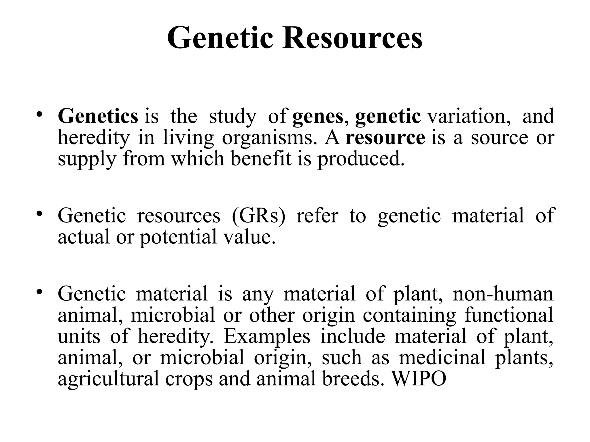 Genetic resouces ppt | PPT | Agriculture | Industries