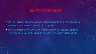 Genetic resources.pptx presentation for bs | PPT