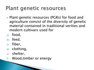 Genetic resources, introduction | PPTX