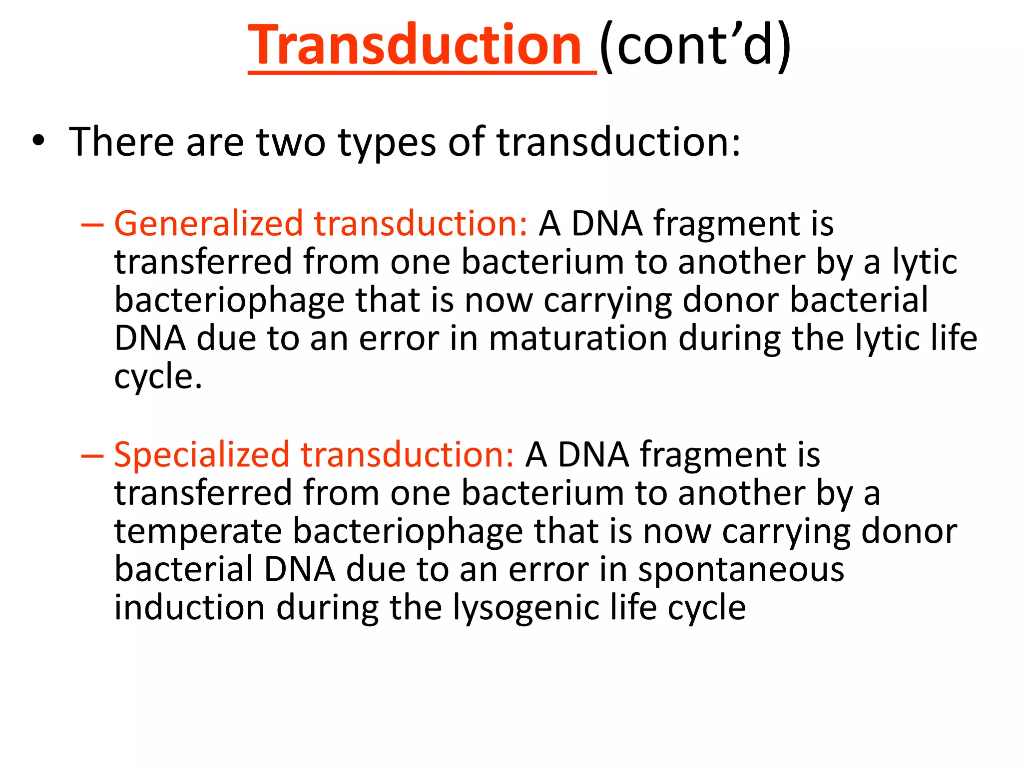 BACTERIAL RECOMBINATION, PLASMIDS AND EPISOMES | PPTX
