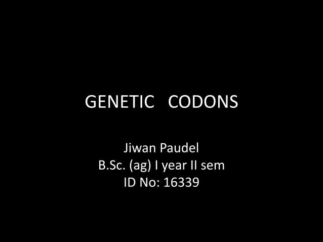 Genetic codons | PPT