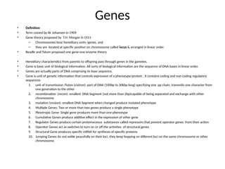 Genetics, chromosomes & their types, gene | PPT