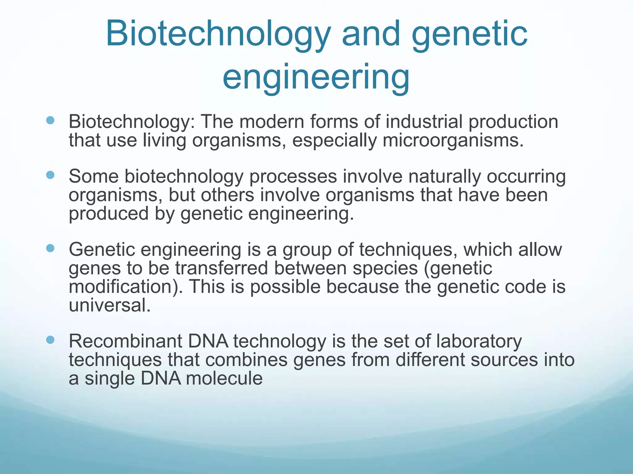 Genetics biotechnology-and-genetic-engineering- | PPT