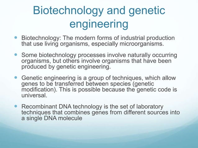 Genetics biotechnology-and-genetic-engineering- | PPT