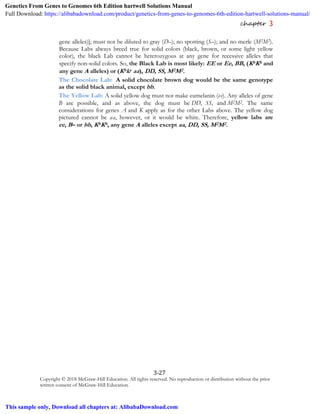 Genetics From Genes to Genomes 6th Edition hartwell Solutions Manual | PDF