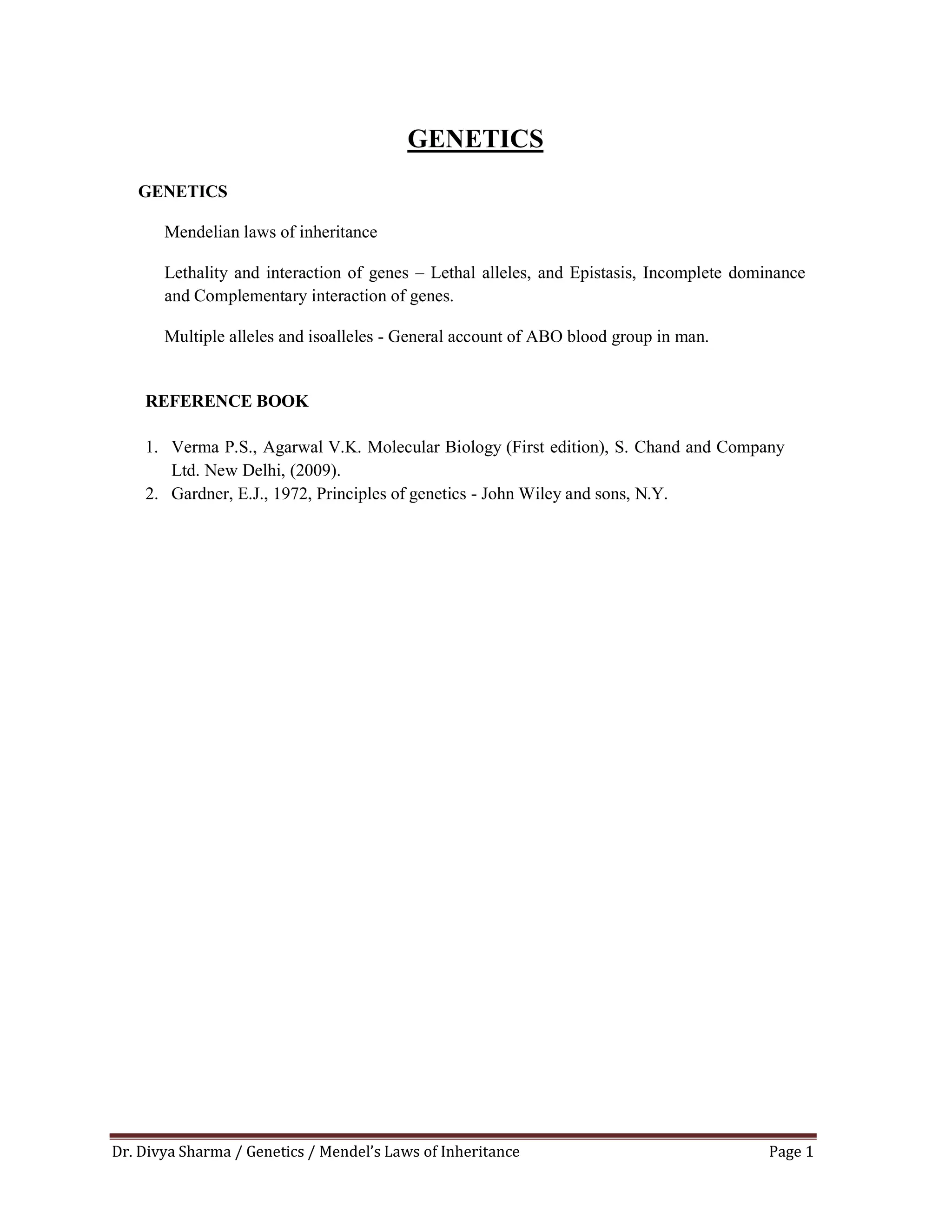 Mendal's Law of inheritance - Mono, Di & Trihybrid Crossing | PDF