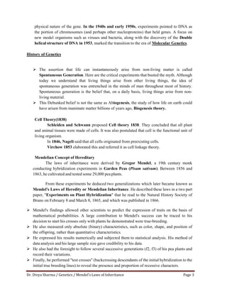 Mendal's Law of inheritance - Mono, Di & Trihybrid Crossing | PDF
