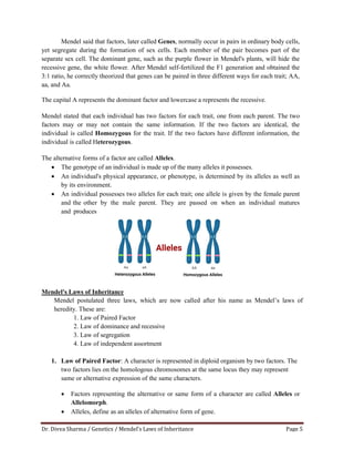 Mendal's Law of inheritance - Mono, Di & Trihybrid Crossing | PDF