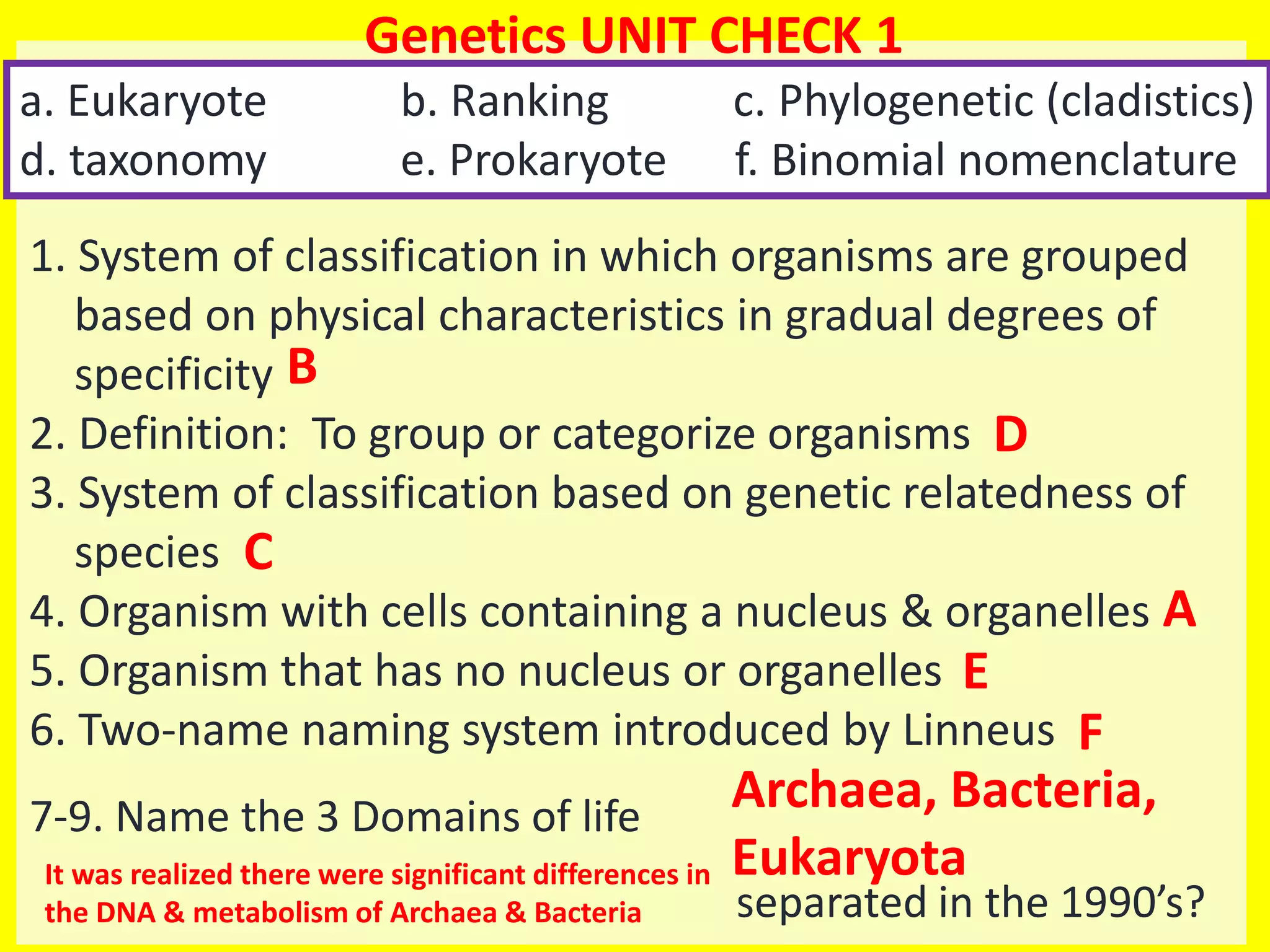 Genetics1 classification ranks and clades | PPTX | Biological Sciences | Science