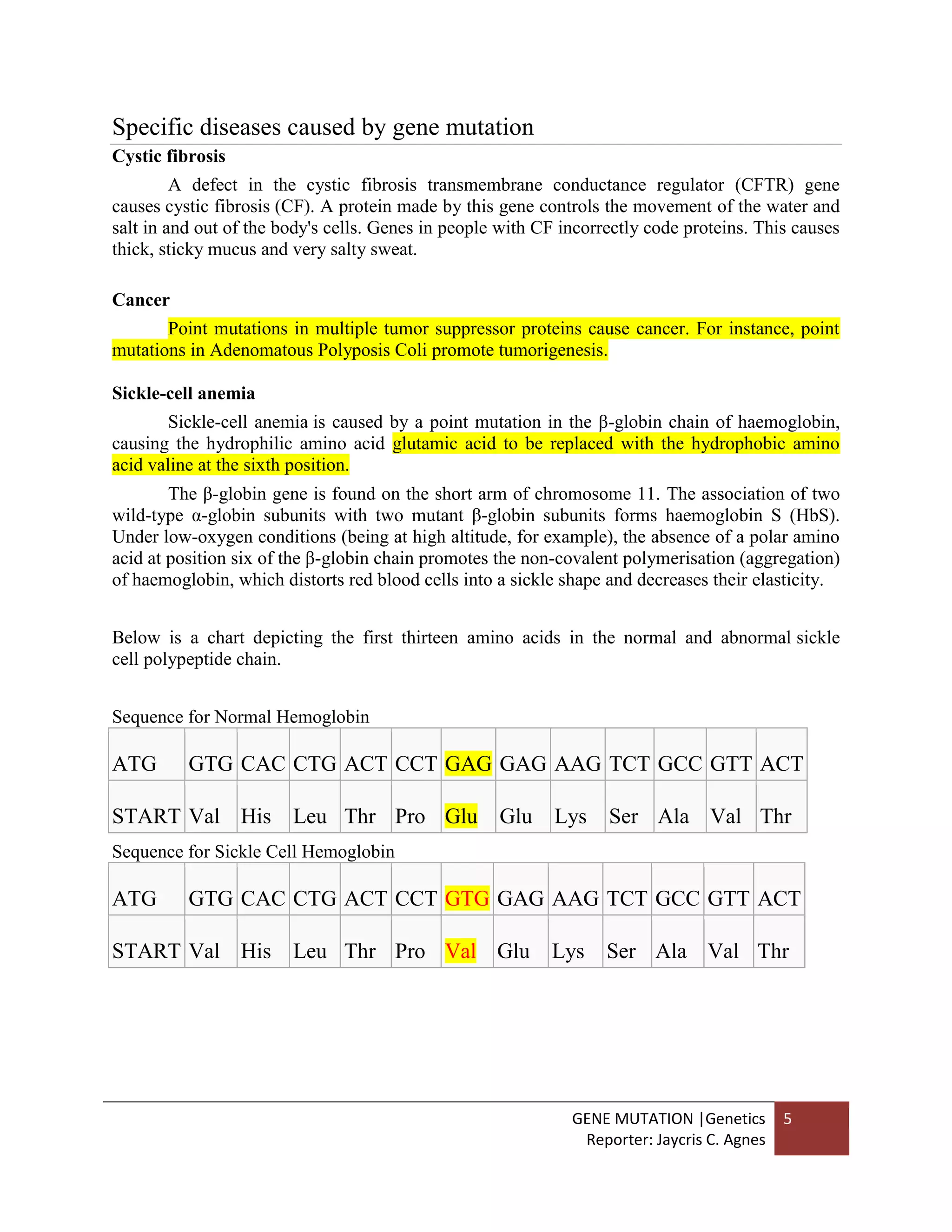 Gene Mutation - Genetics | PDF