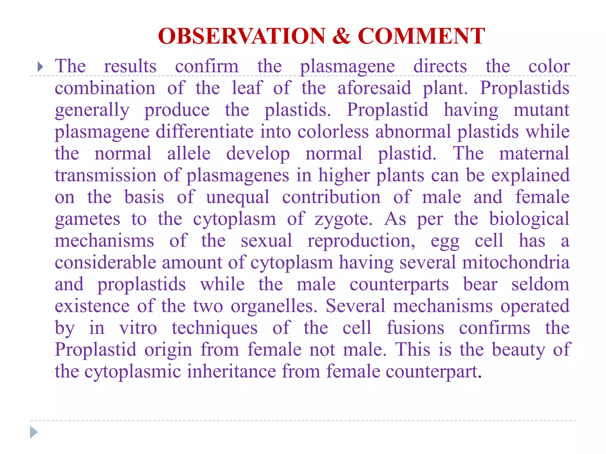 Genetics-Cytoplasmic Inheritance | PDF