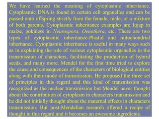 Genetics-Cytoplasmic Inheritance | PDF