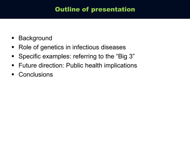 Genetics and infectious diseases | PPTX | Genetics | Science