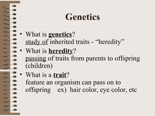 Genetics and inheritance | PPT