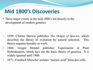 Genetics and its history with gregor mendel law | PPTX