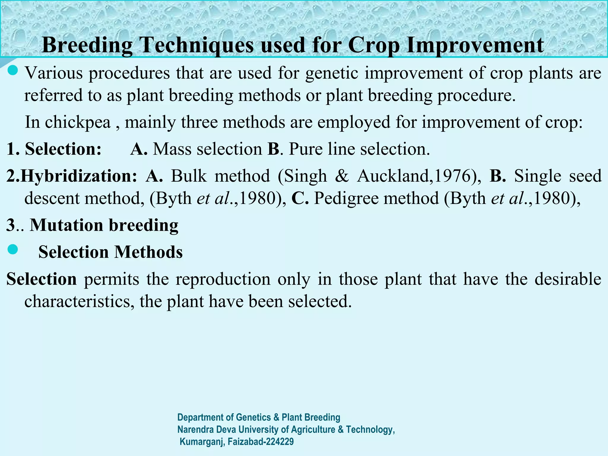 Genetics and plant breeding seminar | PPT
