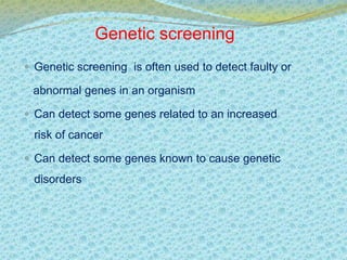 Genetic screening & gene therapy | PPTX