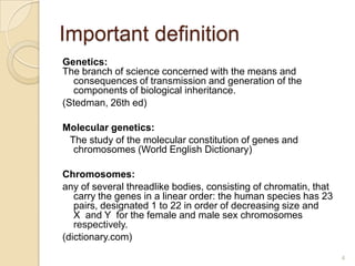 Genetics in haematology2012 | PPTX
