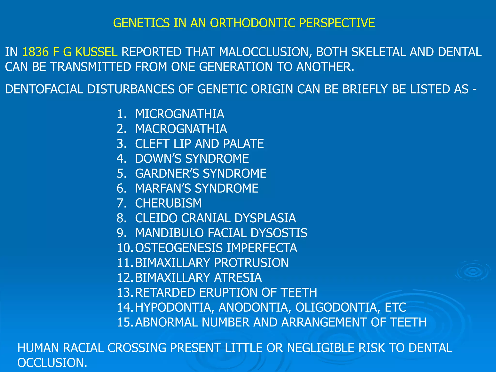 Genetics in Orthodontics | PPT