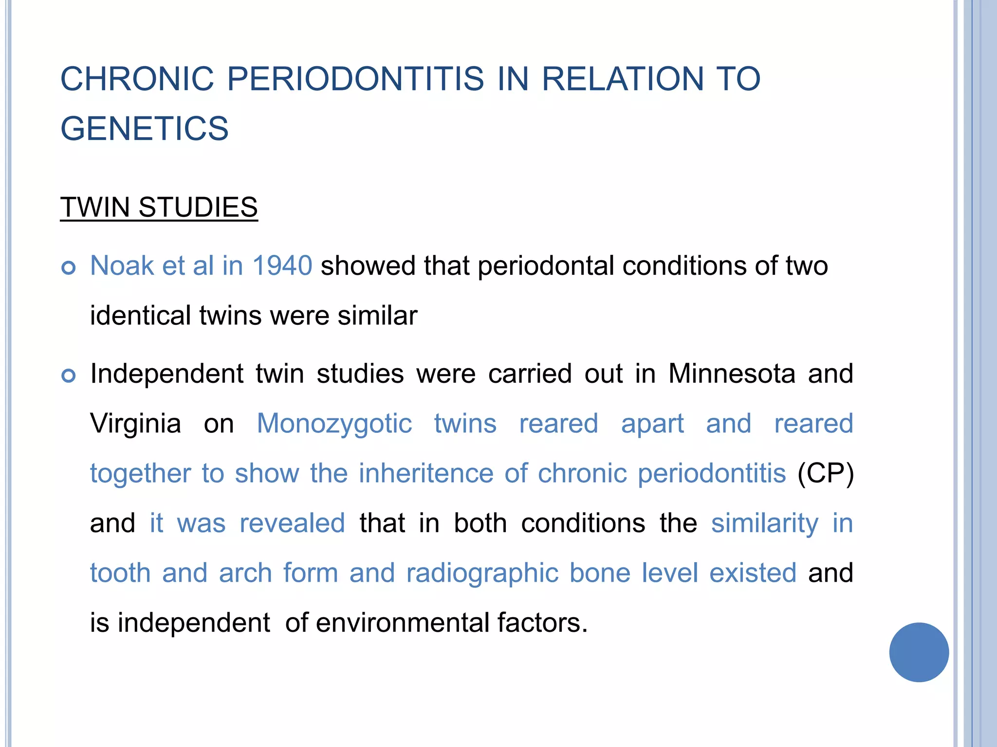 Genetics in periodontology | PPTX