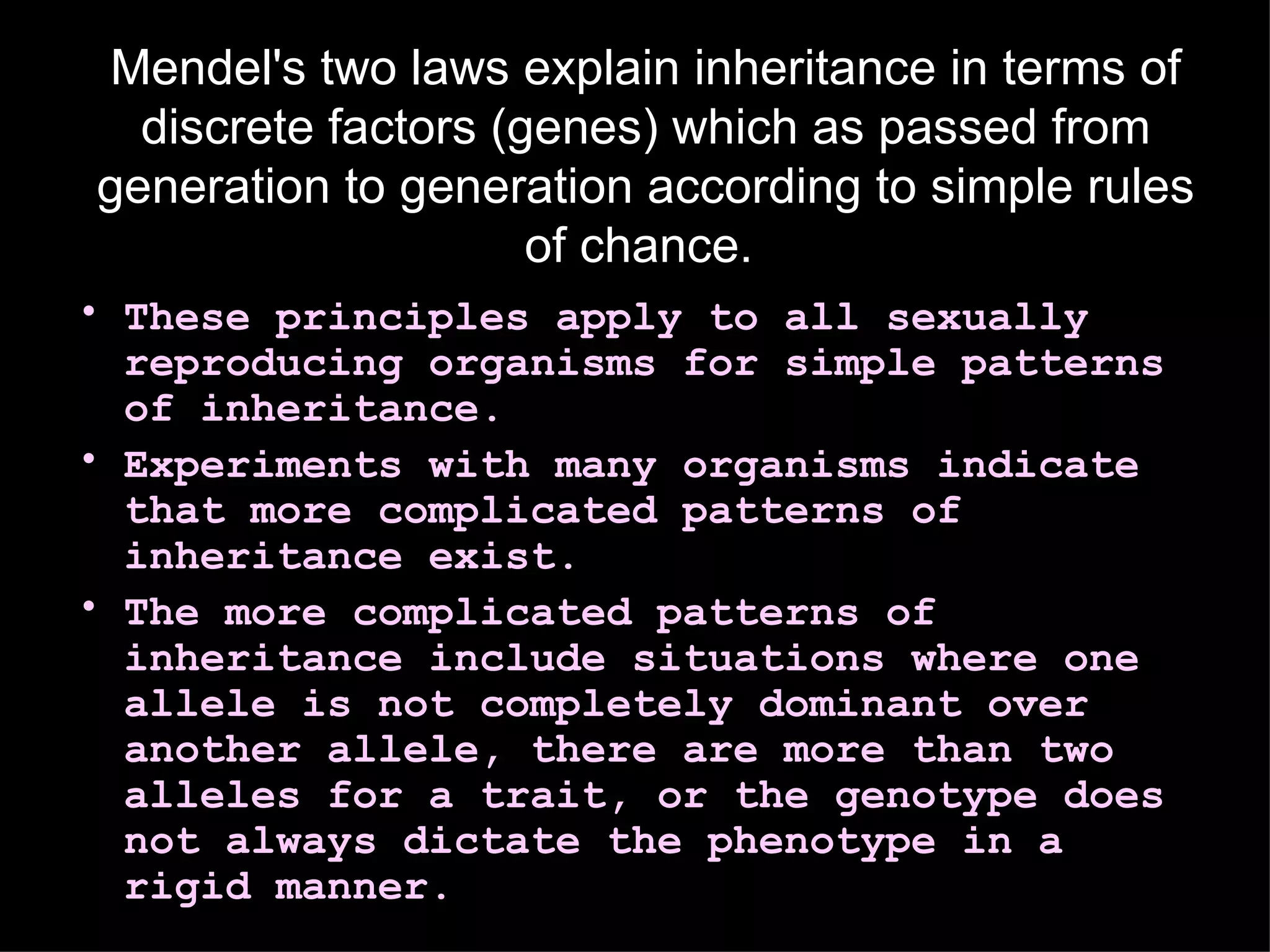 Genetics, mendelian laws | PPT