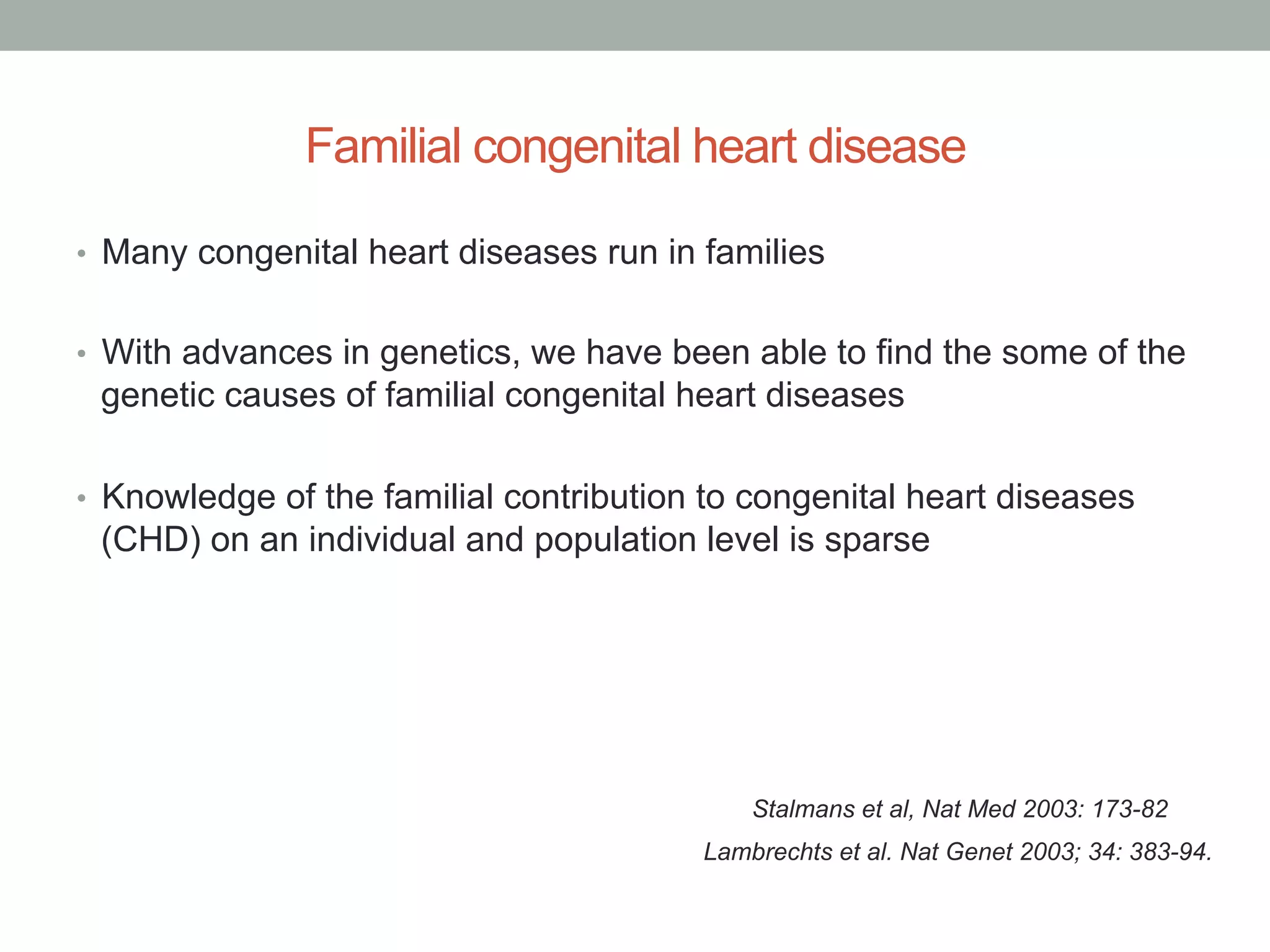Genetics of Congenital Heart Disease | PPT