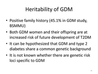 Genetics of Gestational Diabetes Mellitus | PPTX