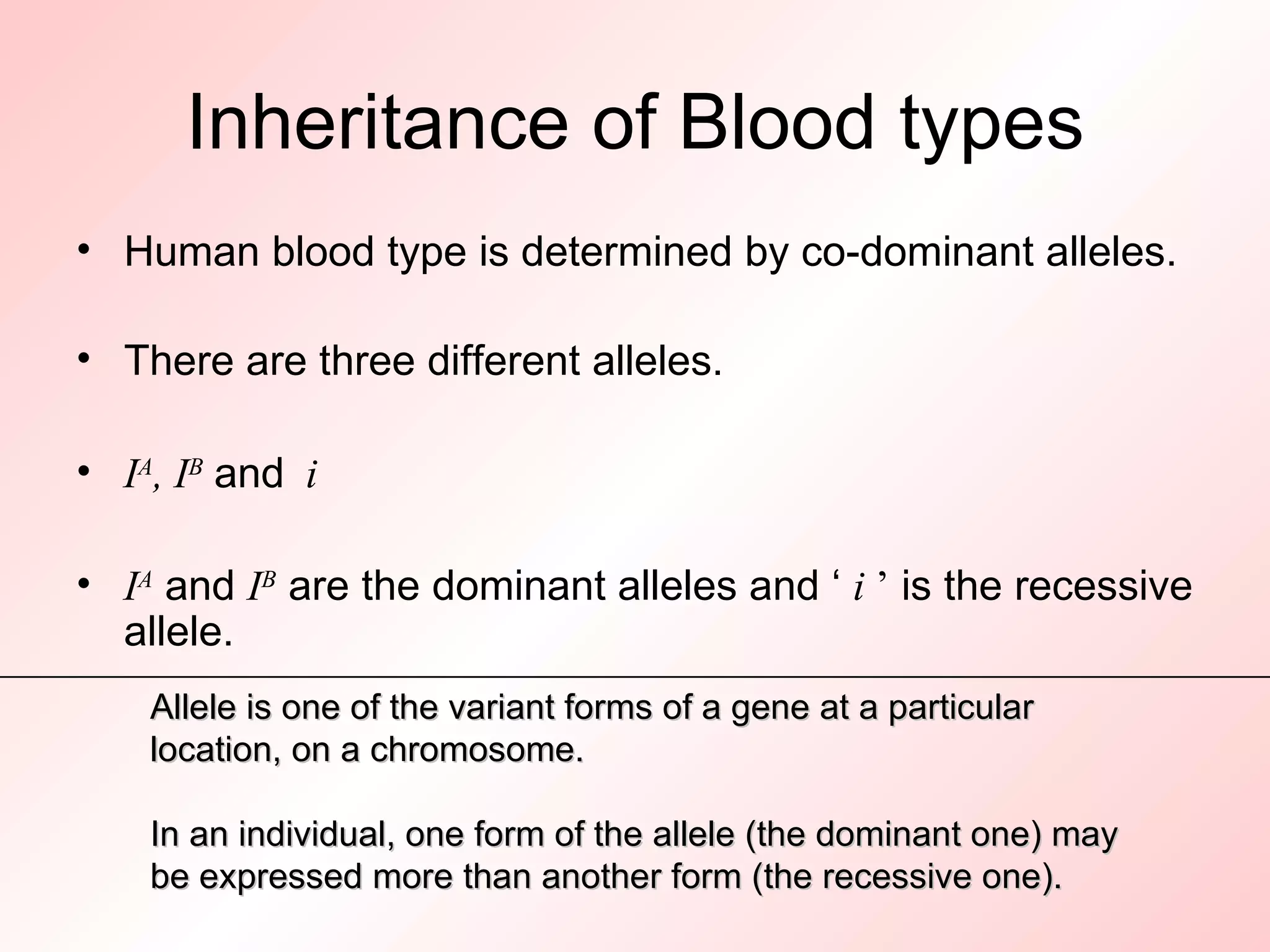 Genetics of human blood groups | PPT | Blood Disorders | Diseases and ...