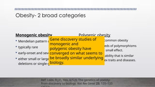 genetics of obesity monogenic syndromic obesity | PPTX