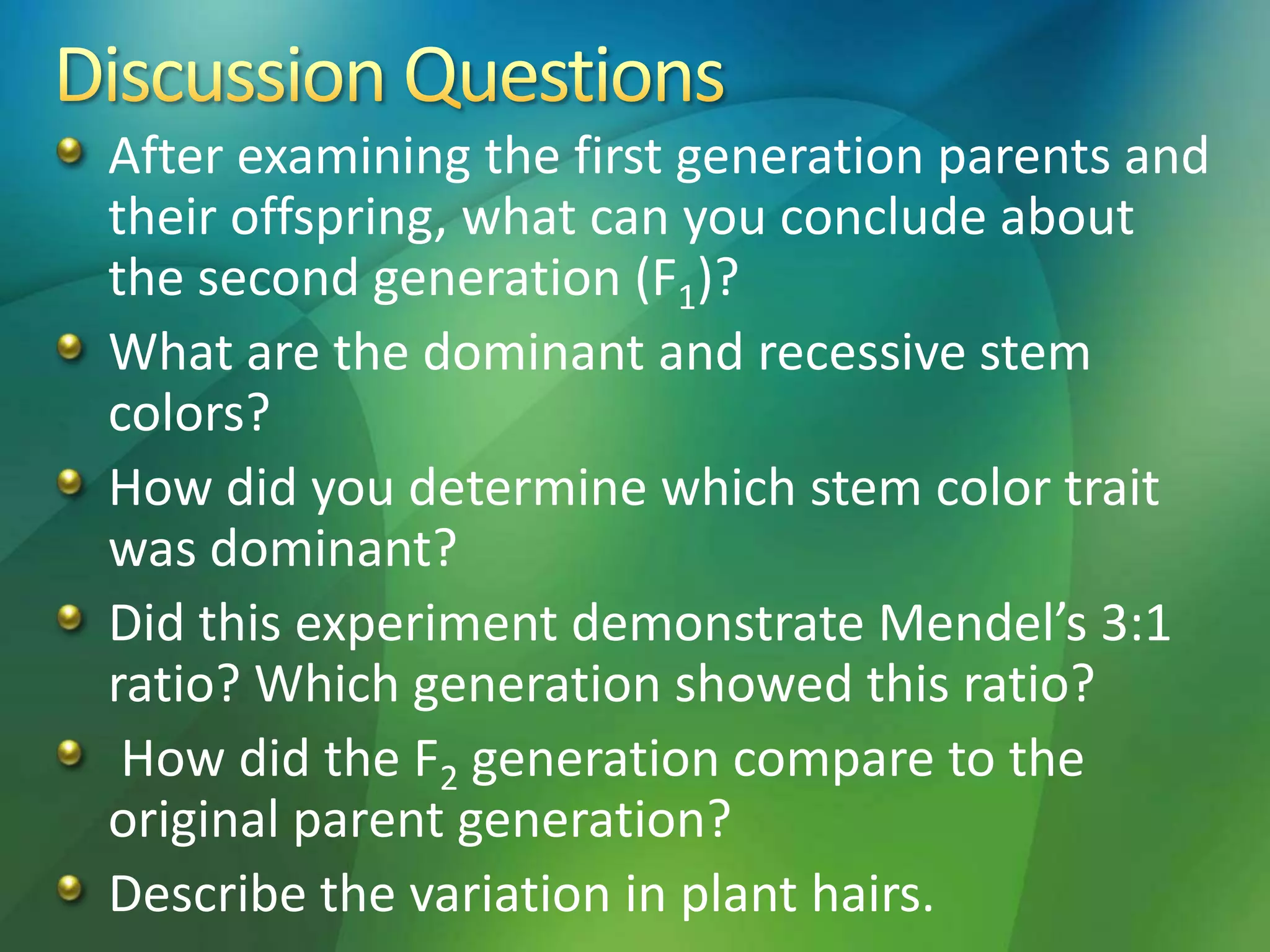 Genetics of wisconsin fast plants | PPTX