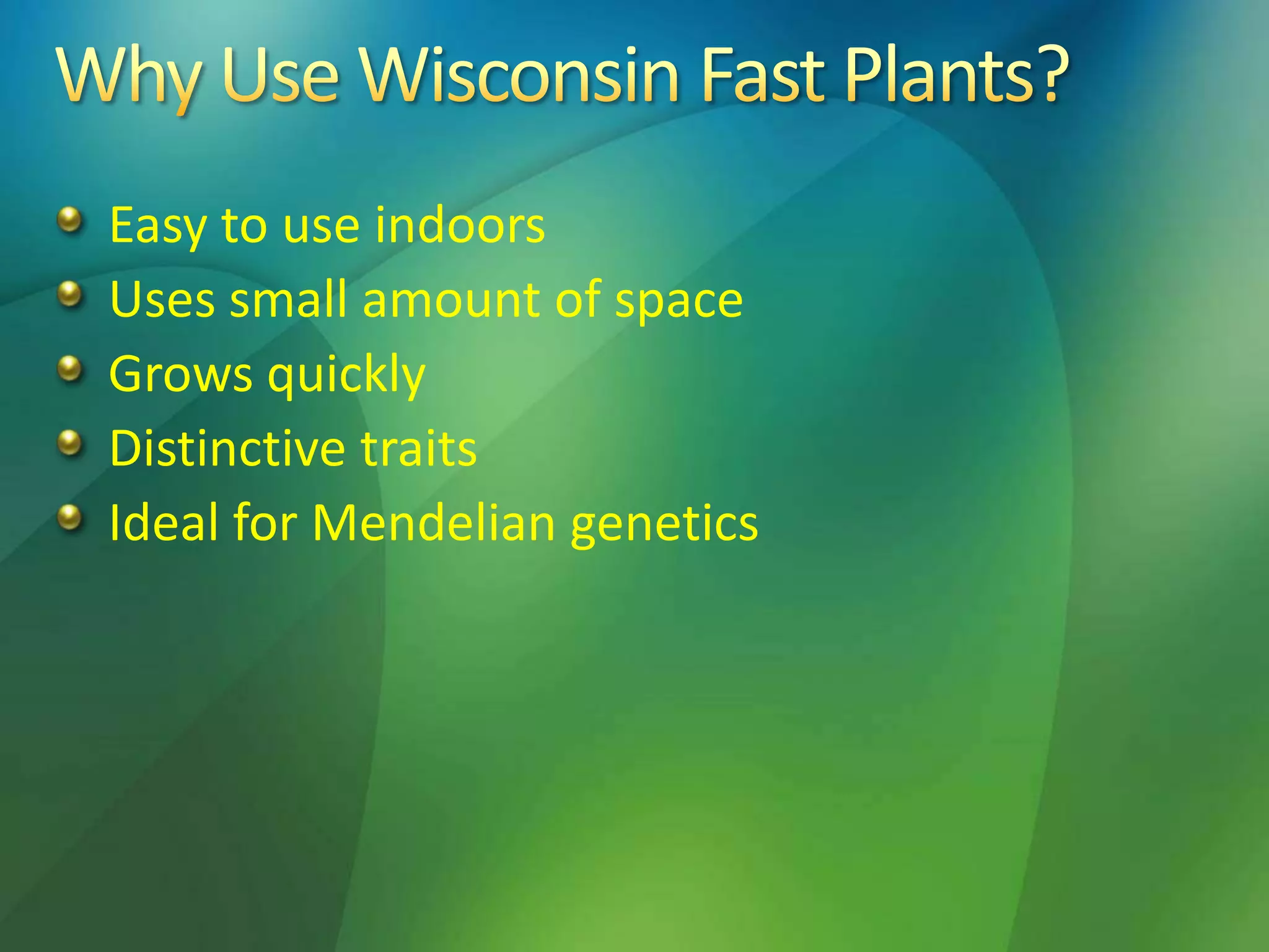 Genetics of wisconsin fast plants | PPTX
