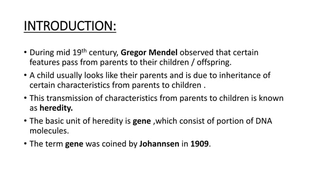 GENETICS INTRODUCTION NURSING | PPTX