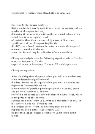 Genetics,PlantBreeding,andSelectionHands-on labs, inc..docx