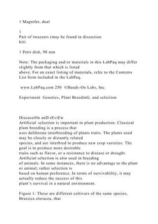 Genetics,PlantBreeding,andSelectionHands-on labs, inc..docx