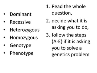 Genetics practice problems | PPTX