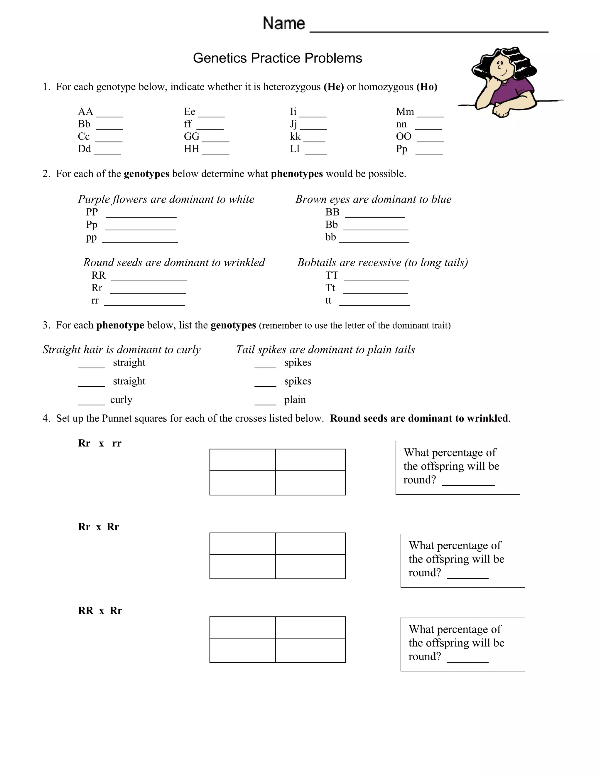 Genetics practice simple | PDF