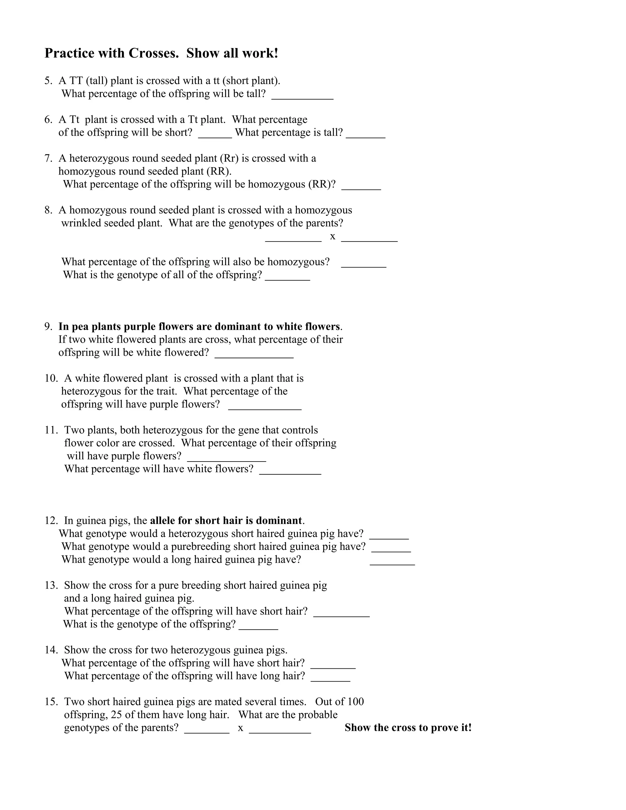 Genetics Practice Simple Pdf