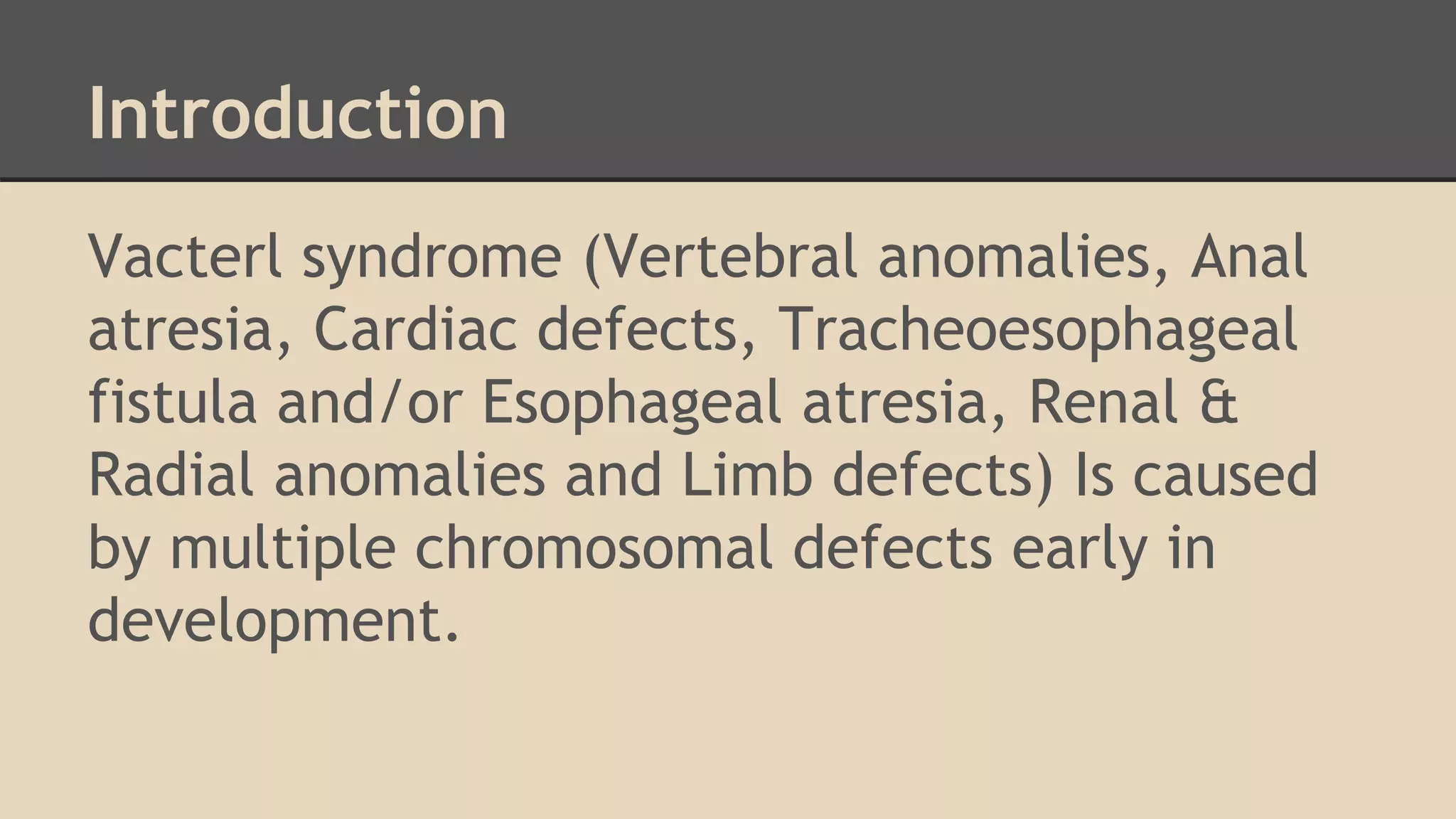 Vacterl Syndrome | PPTX