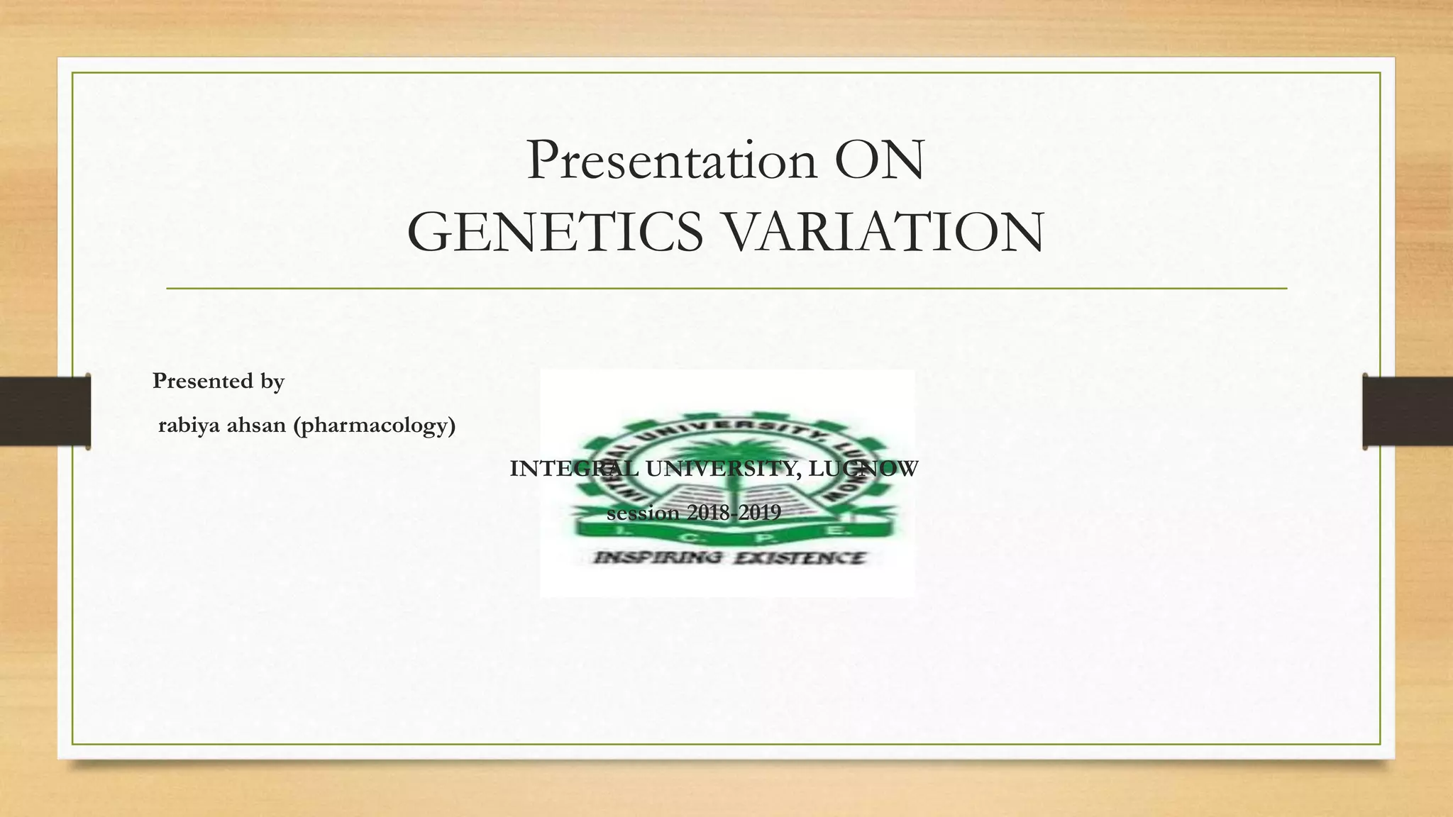 Genetics varaiation.1 | PPTX