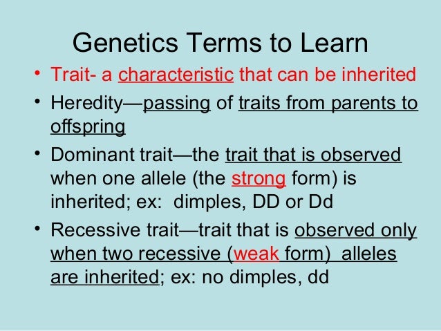 Genetics vocabulary - 4.00